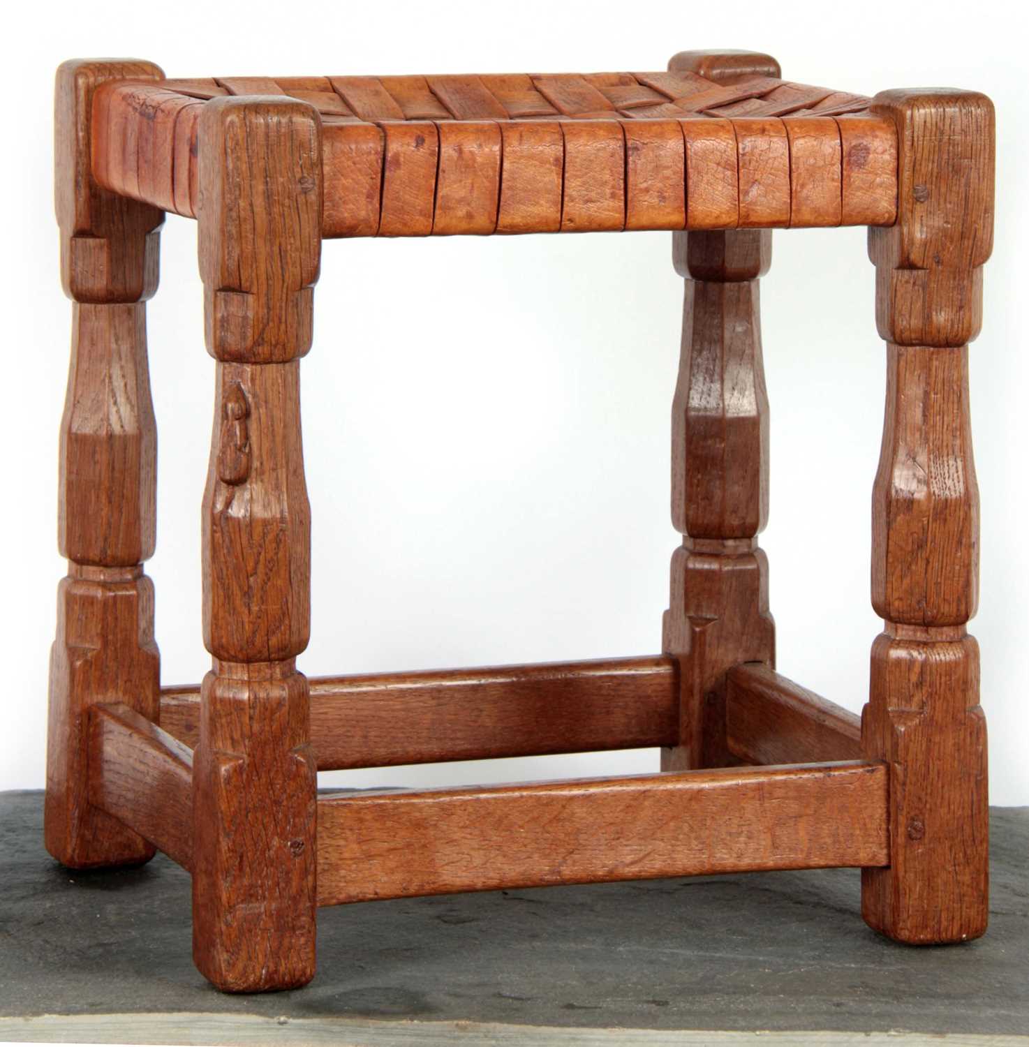 Lot 886 - A ROBERT 'MOUSEMAN' THOMPSON JOINT STOOL