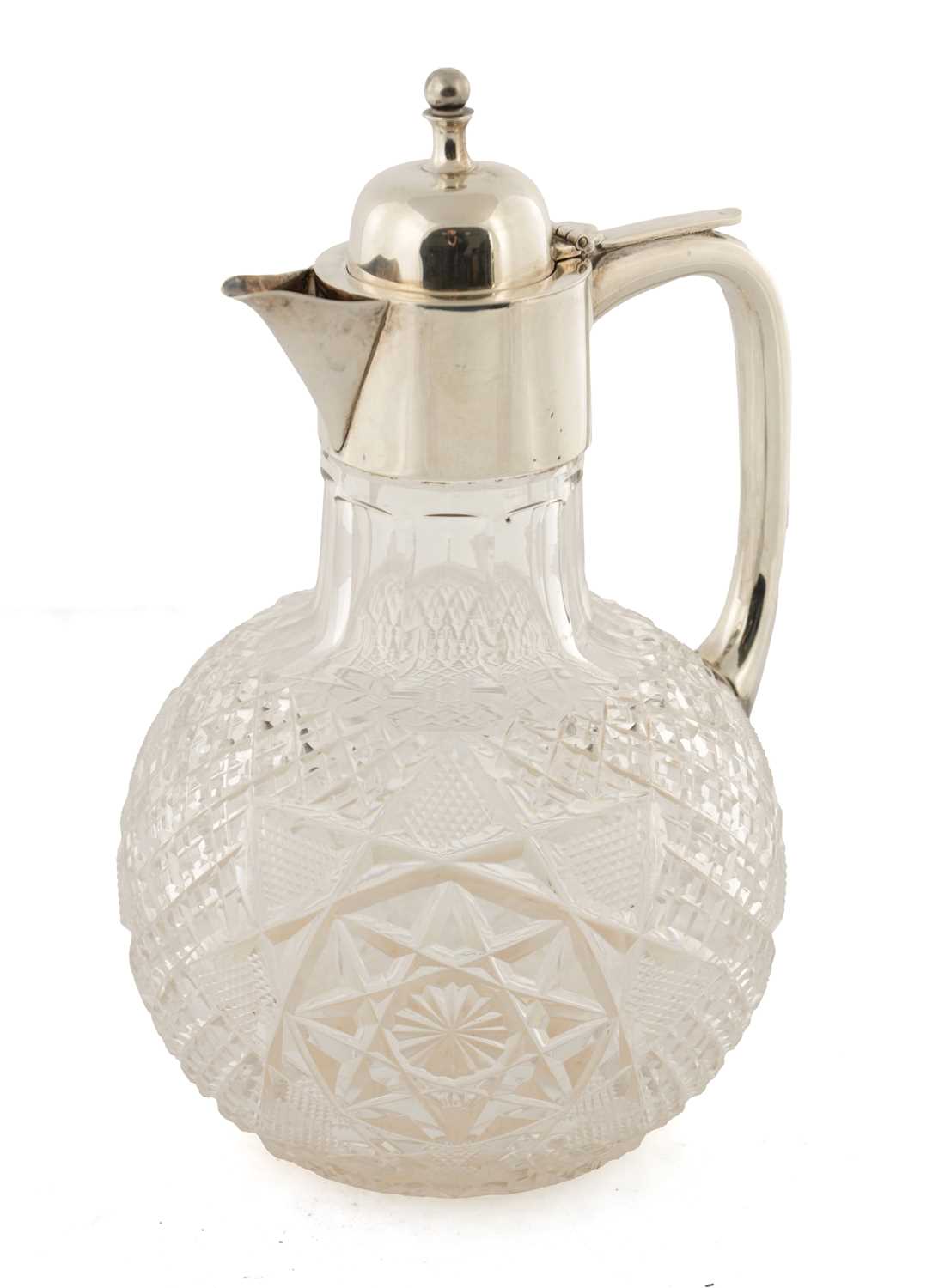 Lot 283 - A VICTORIAN CUT GLASS AND SILVER-MOUNTED