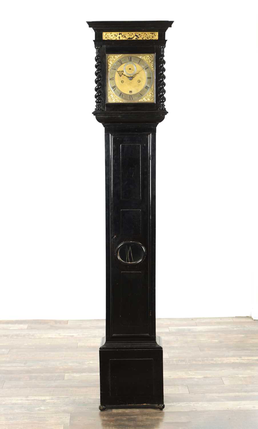 Lot 1255 - A LATE 17TH CENTURY EBONISED 10” EIGHT DAY