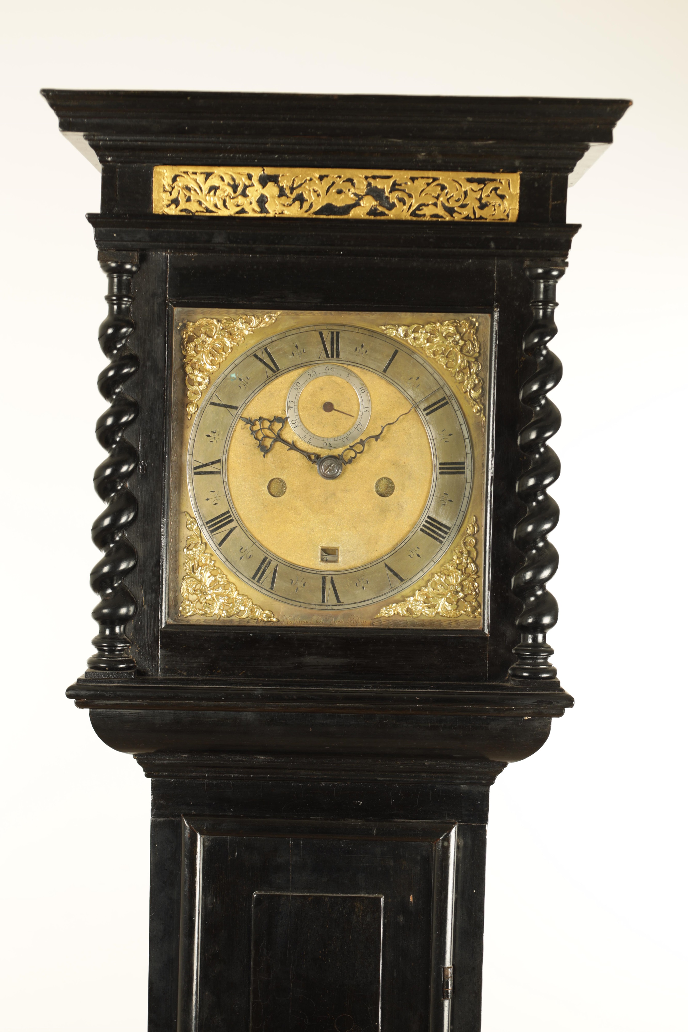Lot 1255 - A LATE 17TH CENTURY EBONISED 10” EIGHT DAY