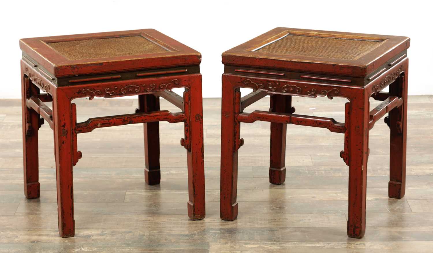 Lot 1449 - A PAIR OF 19TH CENTURY CHINESE SCARLET
