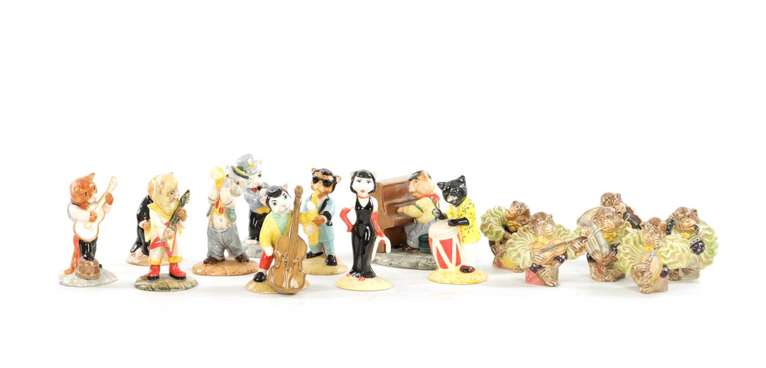 Lot 15 - A SET OF TEN PORCELAIN BESWICK CAT CHORUS
