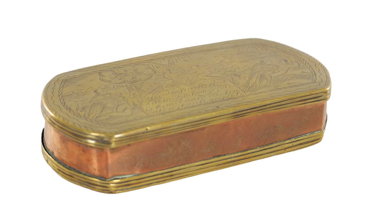 Lot 1162 - A MID 18TH CENTURY ENGRAVED BRASS & COPPER
